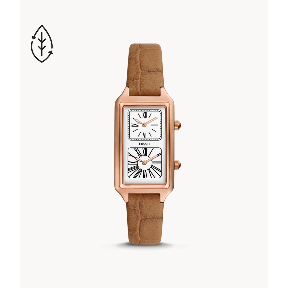 Jual Fossil Raquel Dual Time Brown Sugar Eco Leather Jam Wanita ...