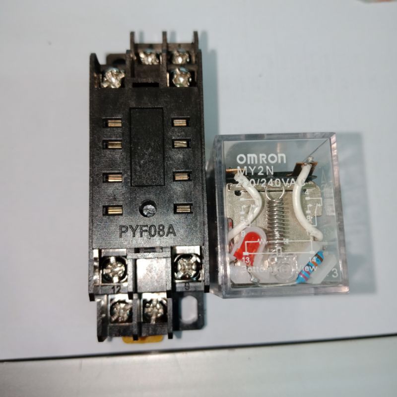 Jual relay MY2N 220VAC omron + socket | Shopee Indonesia