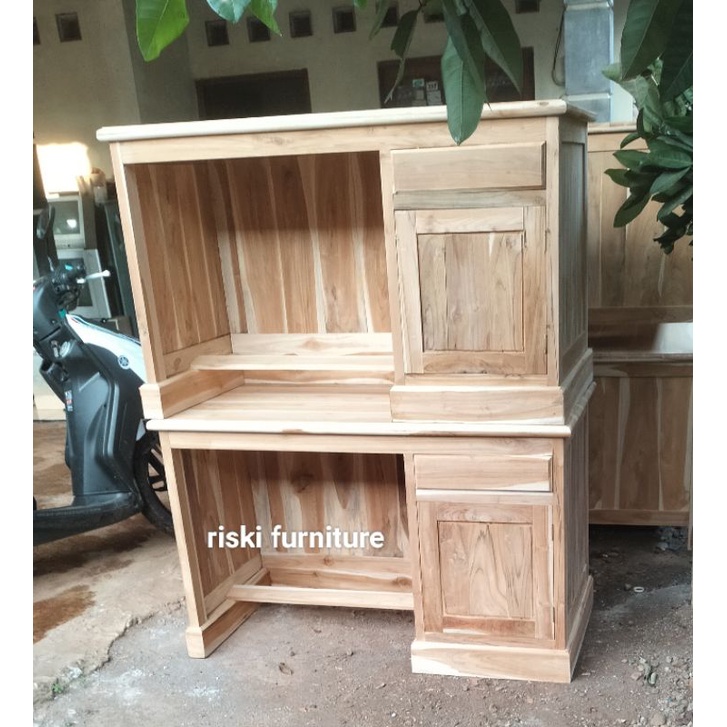 Jual Meja kantor kerja guru kayu jati mentahan | Shopee Indonesia