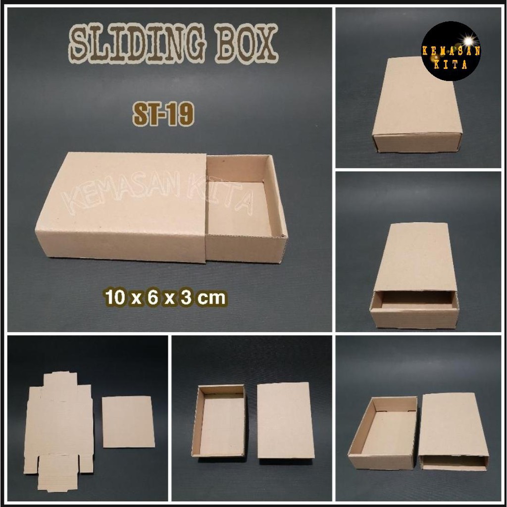 Jual KOTAK ST-19 10X6X3 CM KARDUS SLIDING KARTON BOX AKSESORIS SOUVENIR | Shopee Indonesia