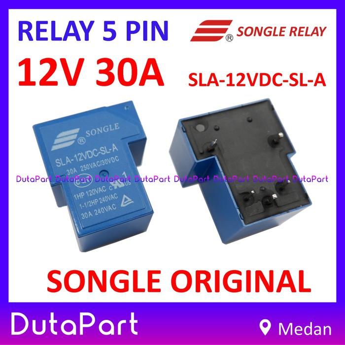 Jual Relay 12V 30A ORIGINAL SONGLE SLA-12VDC-SL-A 5 PIN Kaki 5P ...