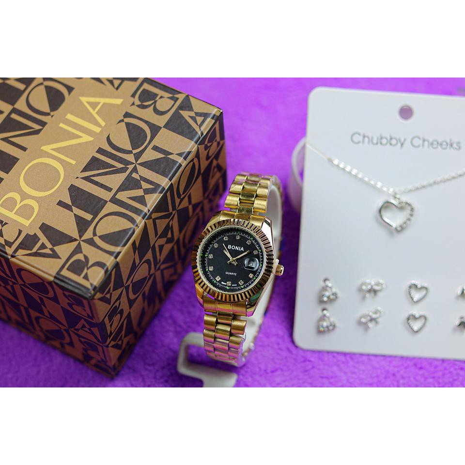 Jual DC2118 Jam Tangan Wanita Bonia Date Rantai Ladies FREE Acc ( Kelengkapan Seperti Foto ...