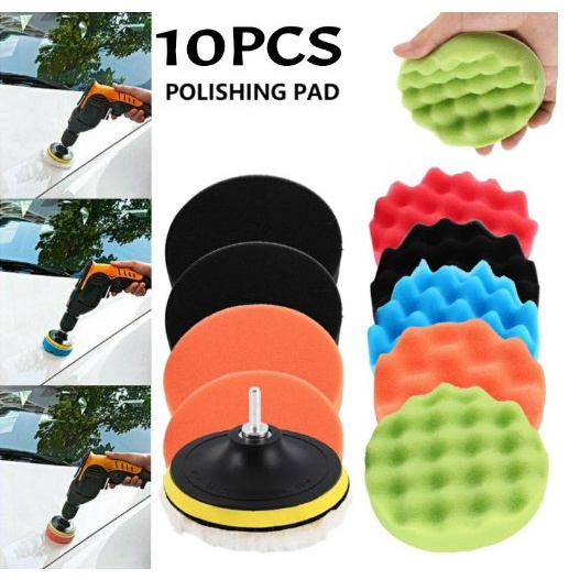 Jual Busa Poles Mobil Motor Lengkap Set Pad 10 Pcs Sponge Polishing 5 ...
