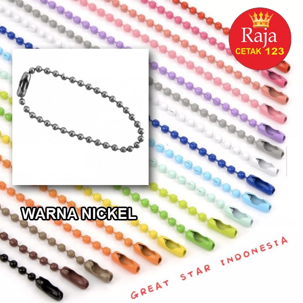 Jual Rantai Biji Lada Warna Keychain DIY Gantungan Kunci Ballchain ...