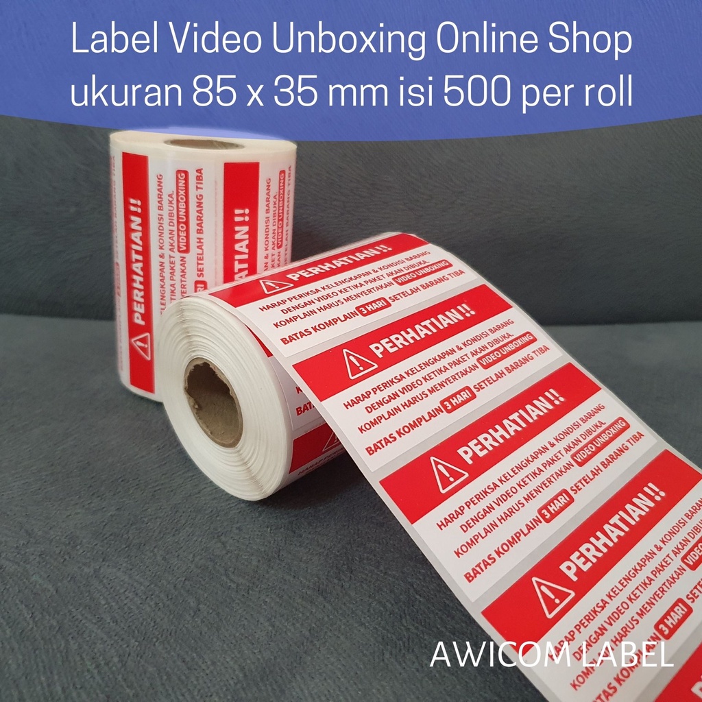 Jual Label Sticker Video Unboxing Stiker Perhatian Pengiriman Online ...