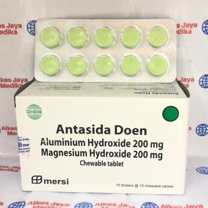 Jual Antasida Doen Obat Magh tablet/box= 10 stripe =100 bj | Shopee ...