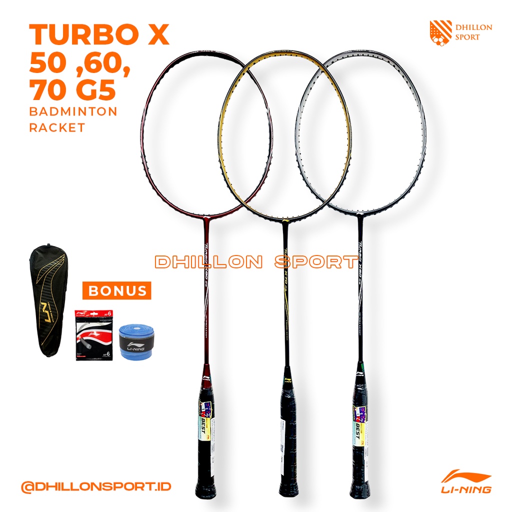 Jual Raket Lining TURBO X 50 60 70 G5 Badminton Original | Shopee Indonesia