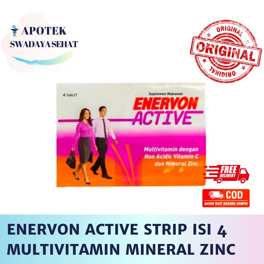 Jual ENERVON ACTIVE Strip Isi 4 Tablet - Multivitamin Mineral Zinc ...