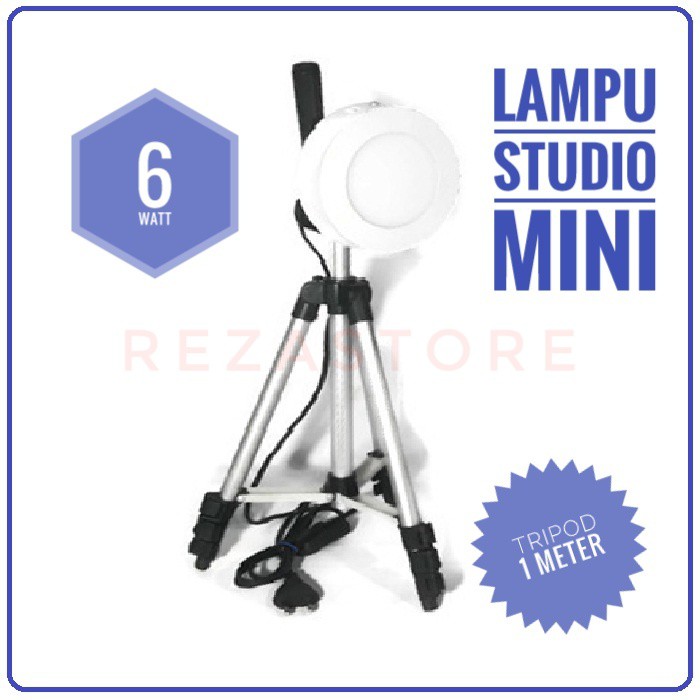 Jual Lampu Foto Studio Mini 6 Watt BULAT Murah Tripod 1 meter Lighting ...
