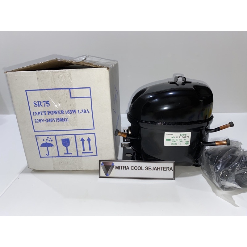 Jual Kompresor kulkas/compressor kulkas 2 pintu 1/5 PK merk fuji SR75 ...