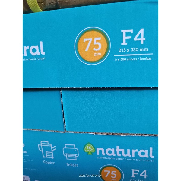 Jual 1 DUS = 5 RIM!! HVS A4/HVS F4 Natural 75gsm/kertas fotocopy F4/HVS ...