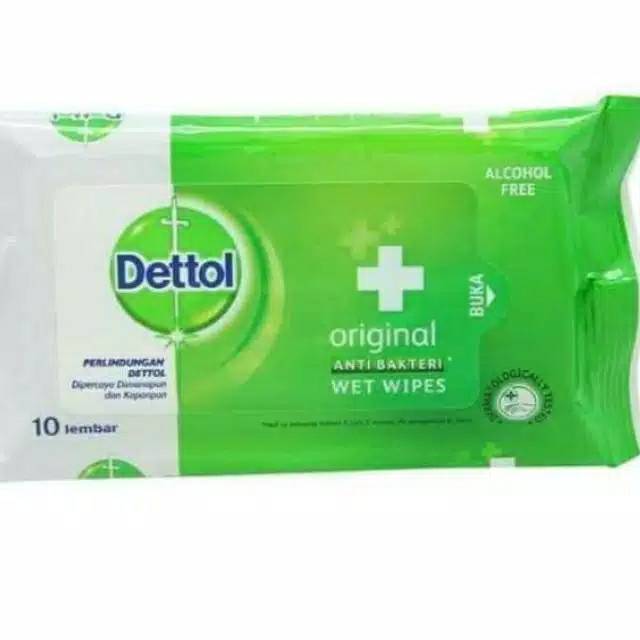 Jual TISU TISSUE DETTOL TISSUE BASAH WET WIPES DETTOL ISI 10 LEMBAR ...