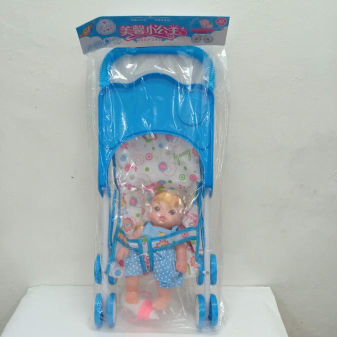 Jual Mainan Anak Stroller Bayi Boneka Kereta Dorong Meja Lipat Baby ...