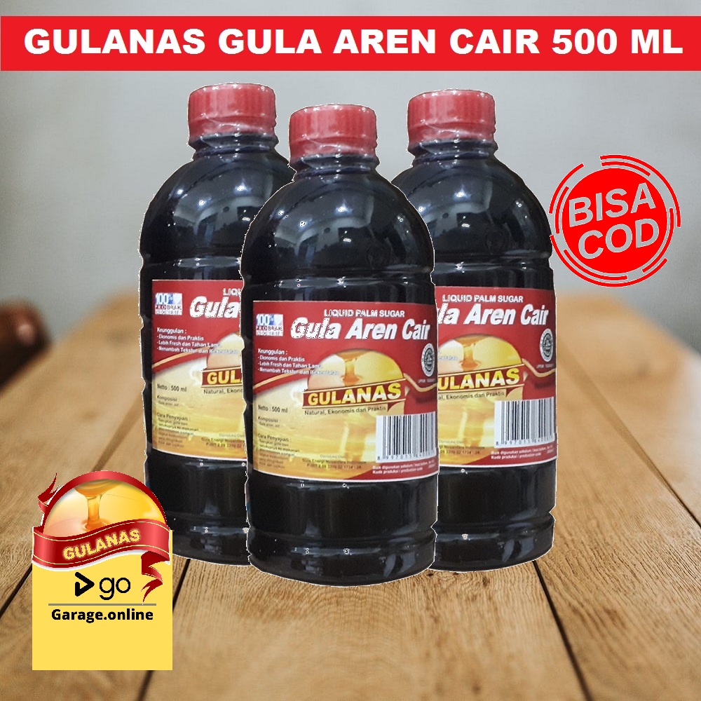 Jual Gula Aren Nira Merah Asli Cair Liquid 500ml GULANAS Botol ...