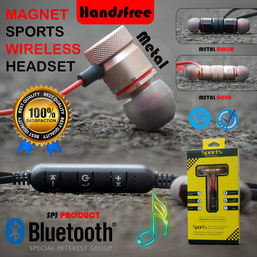 Jual Headset Bluetooth Sport Magnetic Design ALL tipe Handphone ...