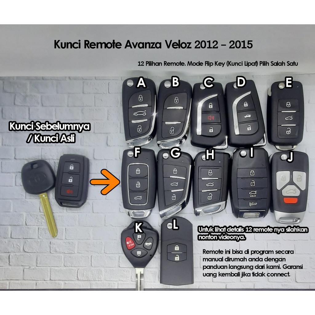 Jual Kunci Remote Toyota Avanza Veloz Bergaransi | Shopee Indonesia
