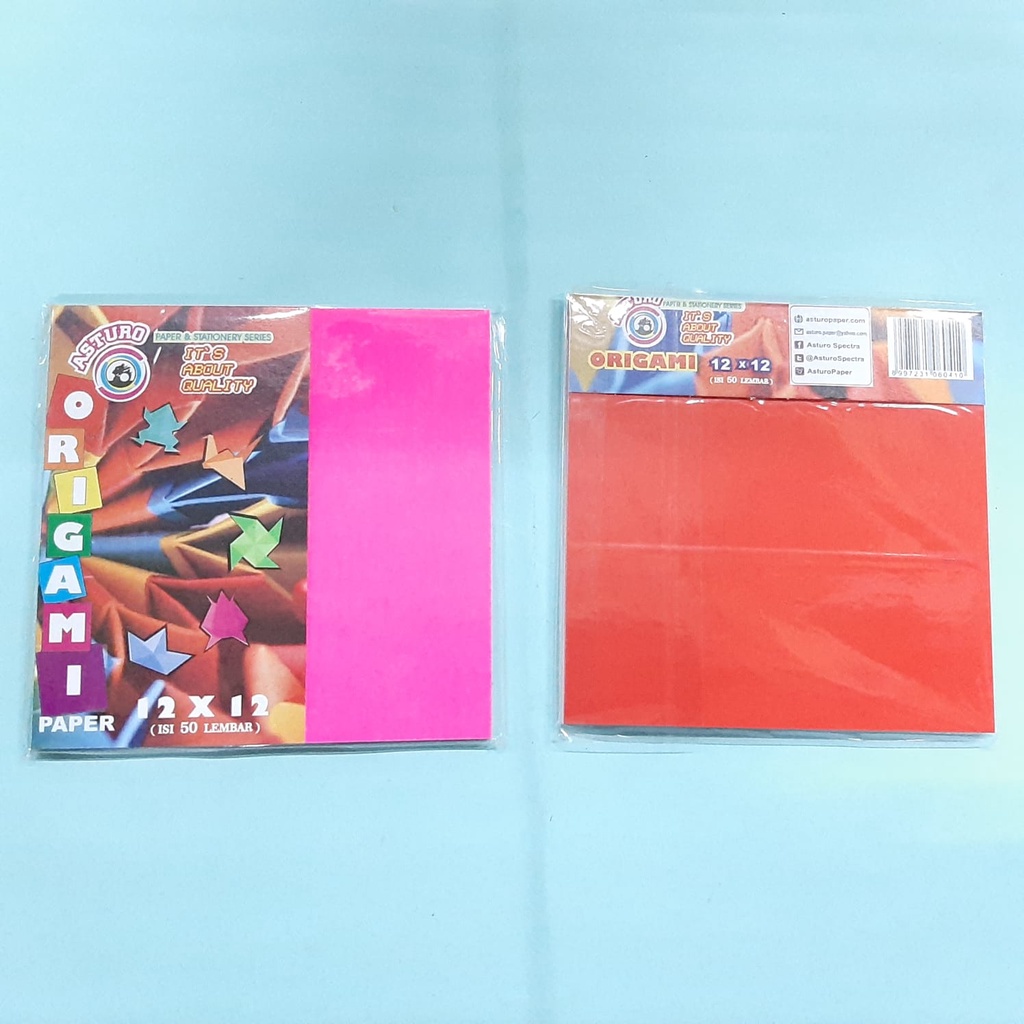 Jual Kertas Lipat ASTURO ORIGAMI 12x12 isi 50 lembar warna-warni ...
