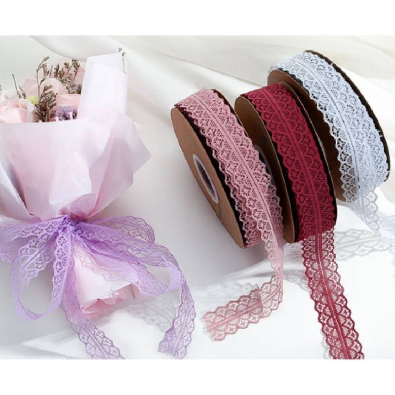 Jual Pita Kado Motif Renda - Ribbon Gift Korean Lace 30 mm - Pita Renda ...