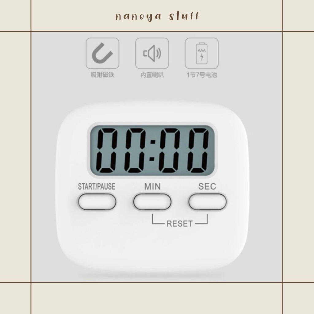 Jual Study Kitchen Timer Digital Alarm Student On Off Cute Aesthetic ...