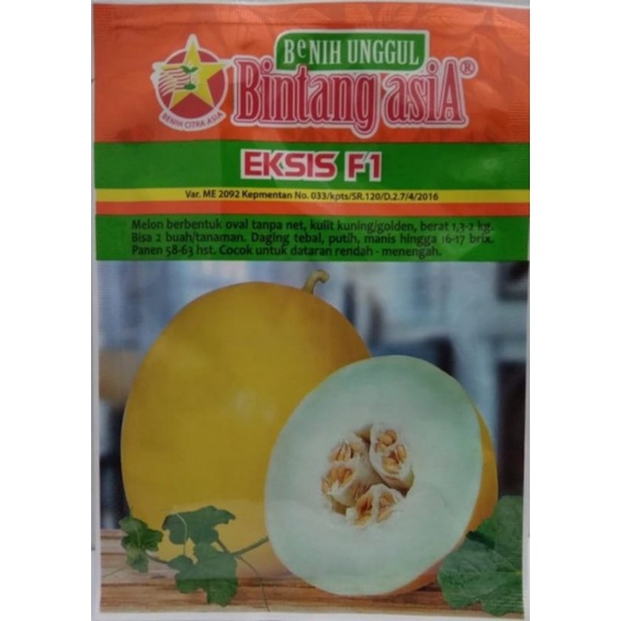 Jual Benih Bibit Melon Hibrida Bulat EKSIS F1 isi 20gr Produk Bintang ...