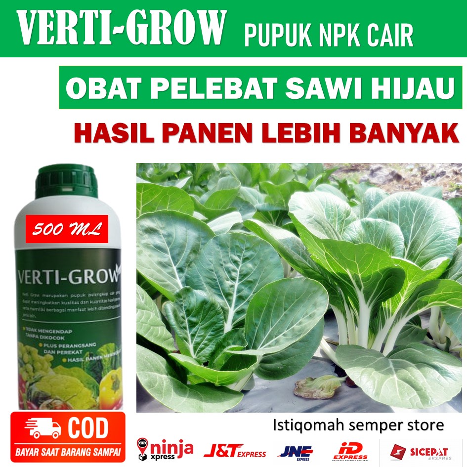 Jual (PROMO) PUPUK NPK CAIR VERTI GROW 500 ML Pupuk Semprot Pelebat Sawi Hijau - Pupuk ...