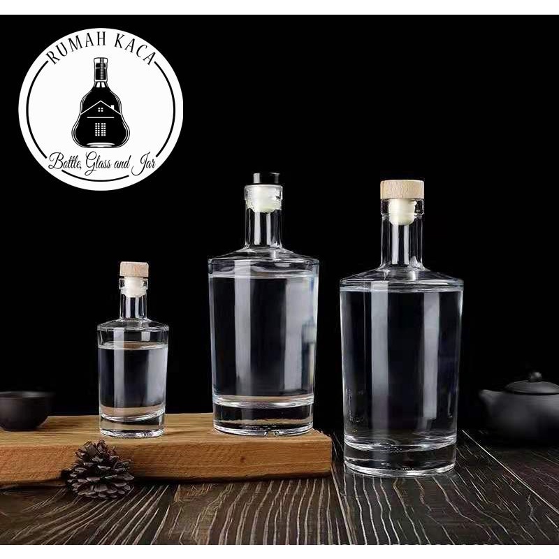 Jual Botol kaca liquor premium spirits bottle, tutup cork kayu 350ml ...