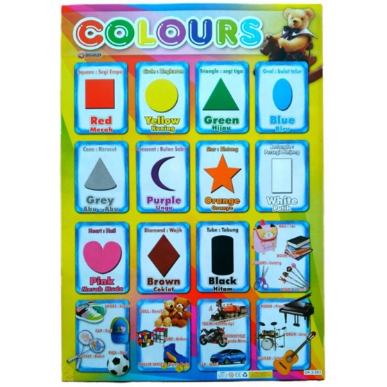 Jual POSTER ANAK BELAJAR MENGENAL COLOURS/WARNA | Shopee Indonesia