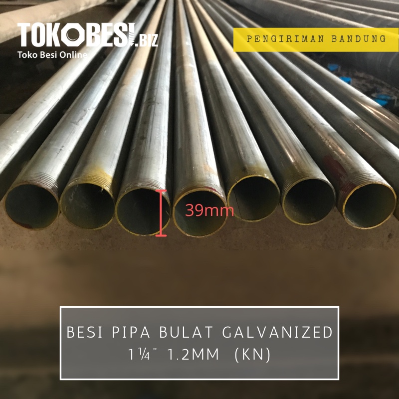 Jual Besi Pipa Bulat Galvanized 1¼" 1.2mm (kn) | Shopee Indonesia