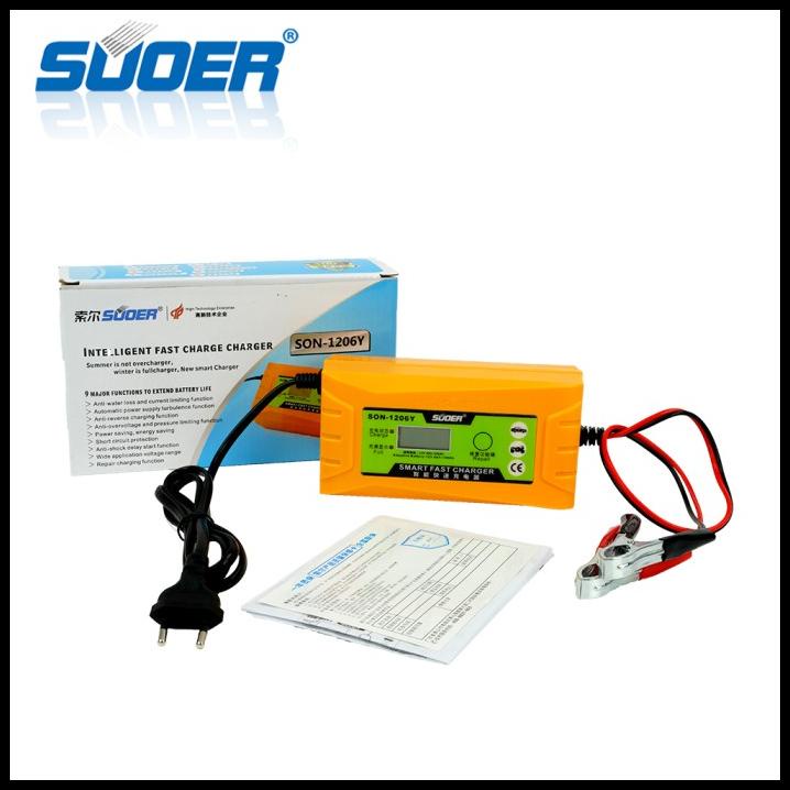 Jual Smart Fast Charger Aki 12V 6A Suoer Son-1206D Cas Aki Accu ...