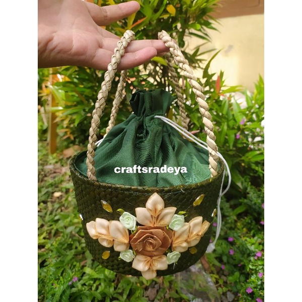 Jual TAS EMBER MINI 1 TOPLES / keranjang anyaman hampers tutup serut ...