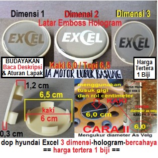 Jual 1 wheel dop center as velg hyundai excel kaki 6.0 cm topi 6.5 cm ...