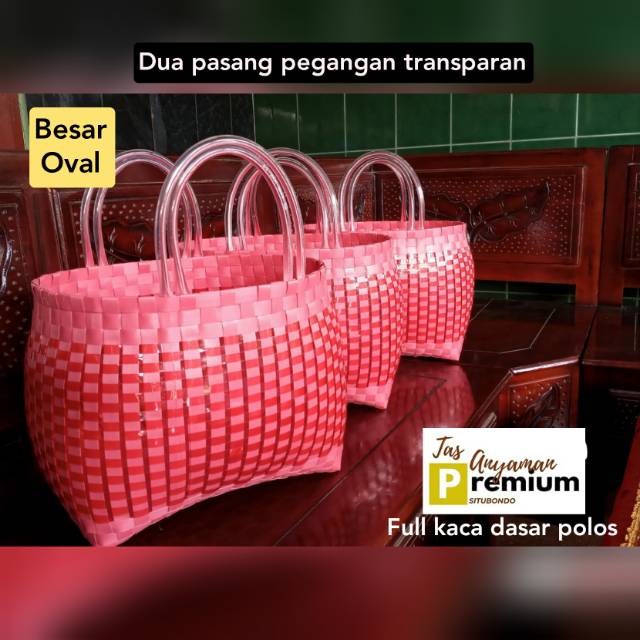 Jual (UK5 Oval) 28x18x28 cm Tas Belanja/ Tas Souvenir/ Tas Pasar/ Tas ...