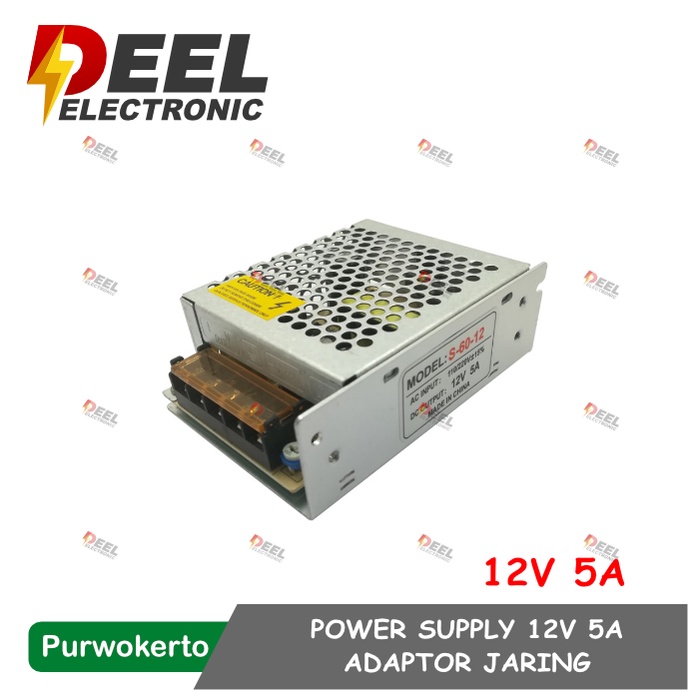 Jual POWER SUPPLY 12V 5A ADAPTOR JARING 12V/5A TRAFO DC 12V 5A PSU 220V | Shopee Indonesia