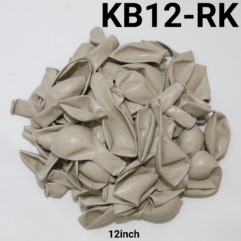 Jual KB12-RK Balon latex 12 inch doff retro vintage white putih abu ...