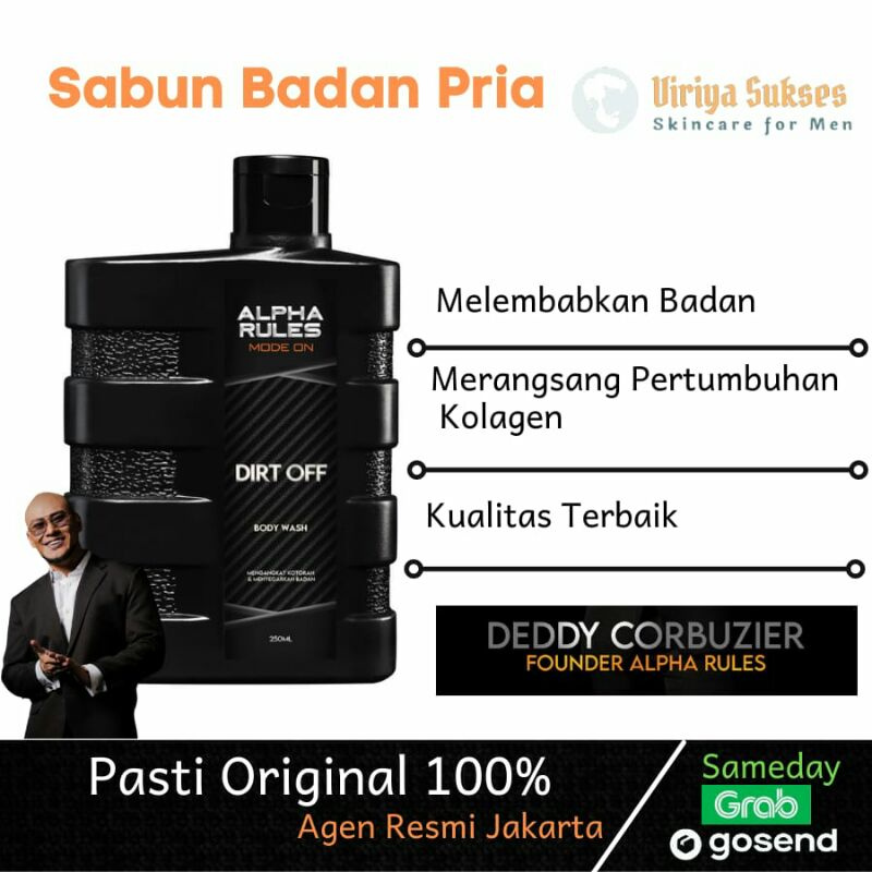 Jual Alpha Rules Dirt Off Body Sabun Mandi by Deddy Corbuzier Skincare ...