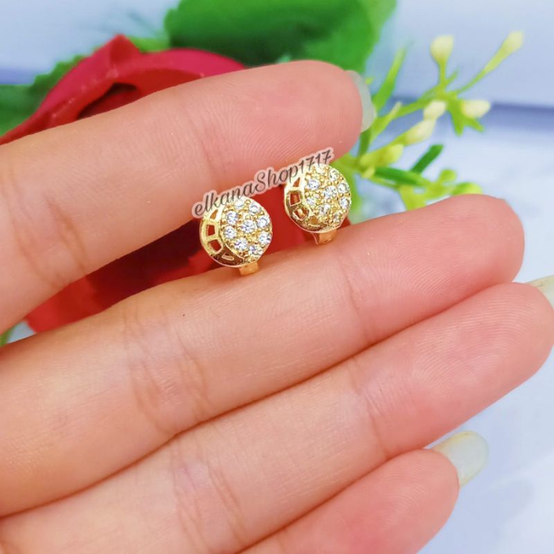 Jual Anting Jepit anak variasi motif permata simple dan elegan Gold ...
