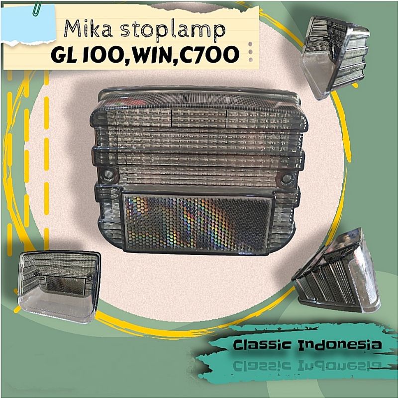 Jual Mika stoplamp GL100 WIN C700 mika lampu belakang smoke hitam ...