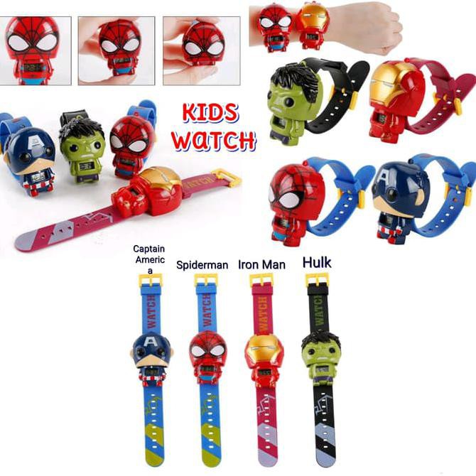 Jual Cartoon Kids Digital Watch / Jam Tangan Kartun Marvelll | Shopee ...