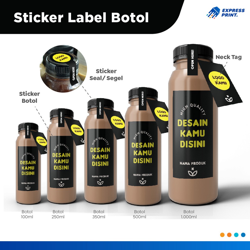 Jual Sticker Botol Minuman Transparant Sticker Label Kopi Transparan ...
