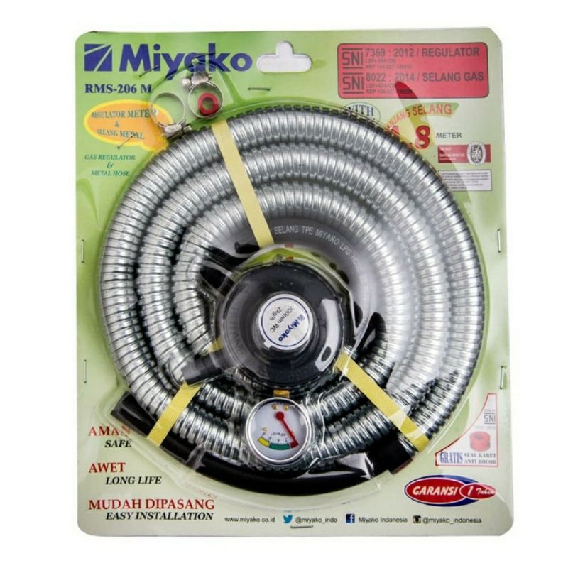 Jual MIYAKO Selang Regulator Gas/Selang Paket Regulator Gas RMS-106 M ...