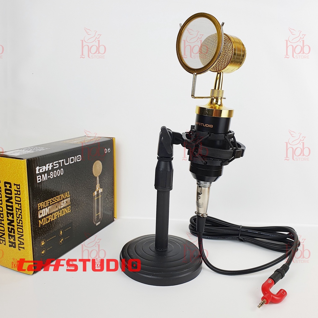 Jual TaffSTUDIO BM8000 Condenser BM 8000 Microphone Stand Mic Meja ...
