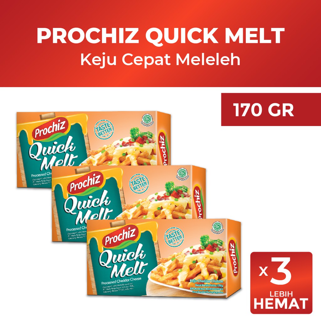 Jual PROCHIZ Quick Melt 170gr Triple Pack | Shopee Indonesia
