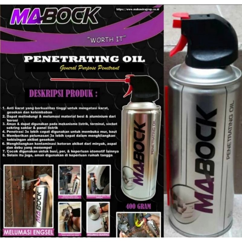 Jual Penetrating oil pelumas Mabock antikarat bkn wd anti karat 400ml ...