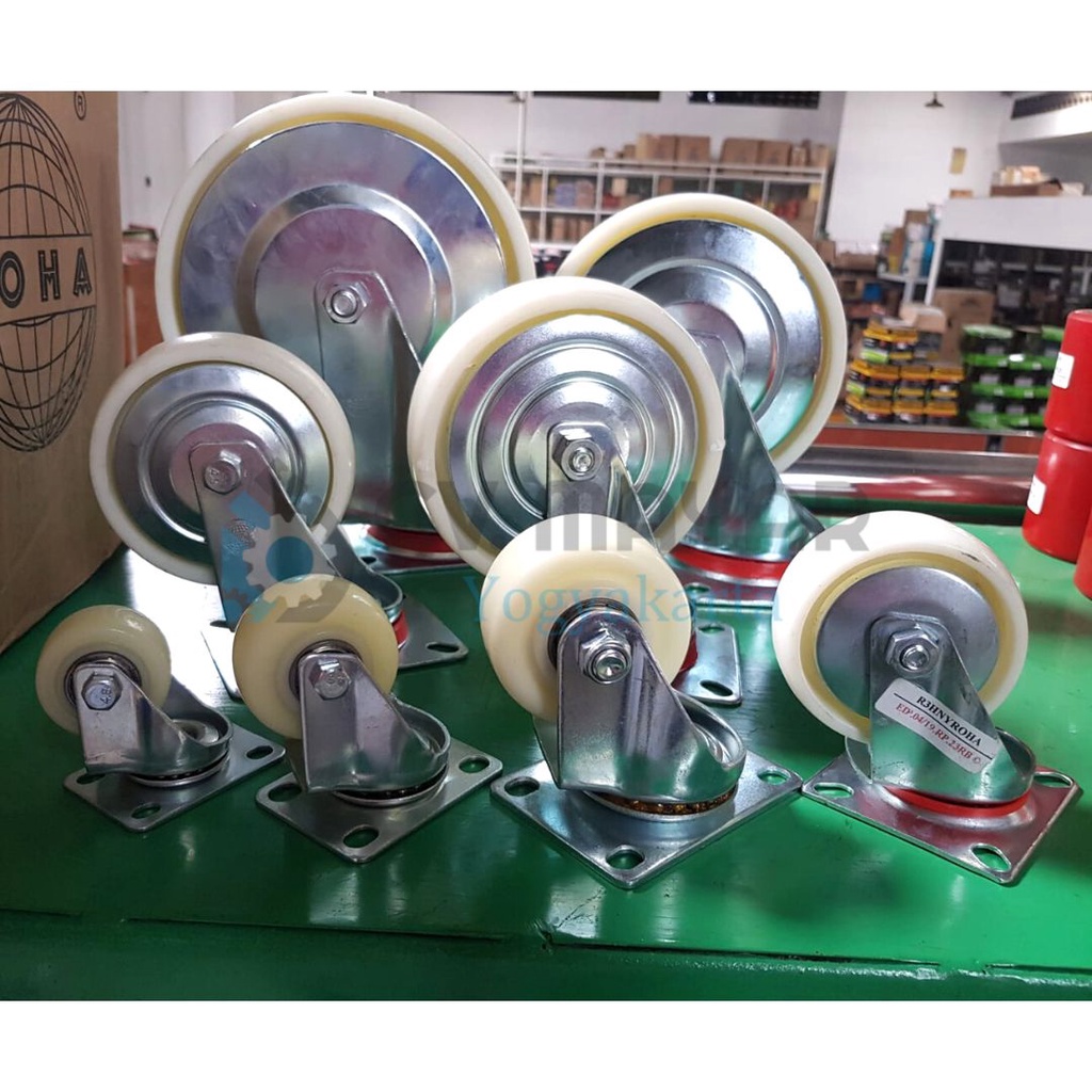 Jual Roda Hidup Nylon Merk Roha Kastor / Trolley 4, 5, 6, 8 inch ...