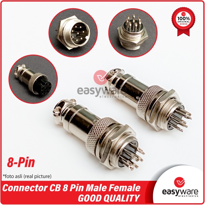Jual Set Jack Connector CB 8 Pin 8P 8Pin Set Socket CB 8 Pin Male ...