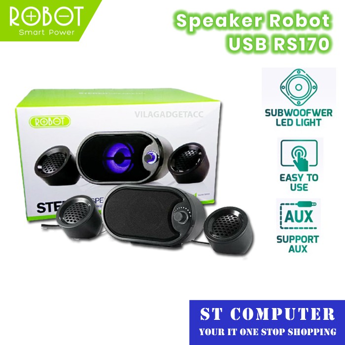 Jual Speaker Robot USB RS170 Stereo With LED | Shopee Indonesia