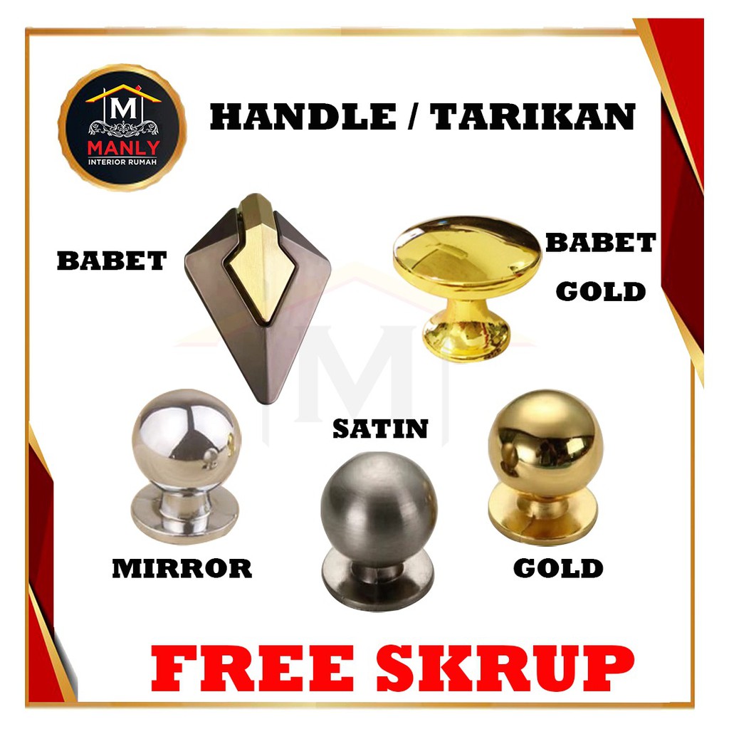 Jual Tarikan Handle Knob Pentol Bulat Laci / Handel Lemari knob ...