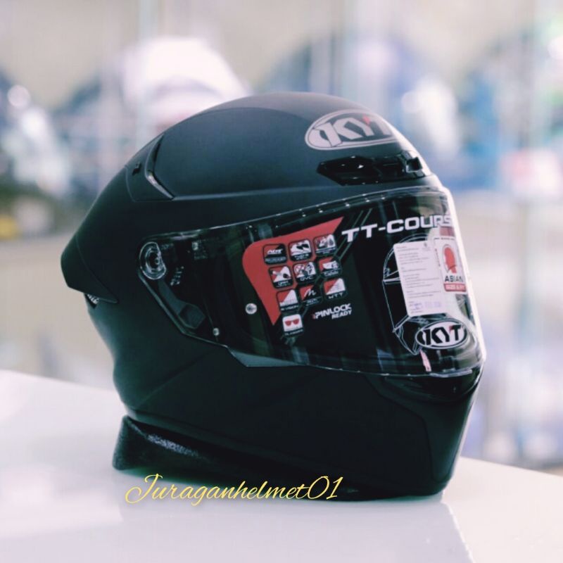 Jual helm full face kyt tt course black doff Matt original|helm Kyt ttc | Shopee Indonesia