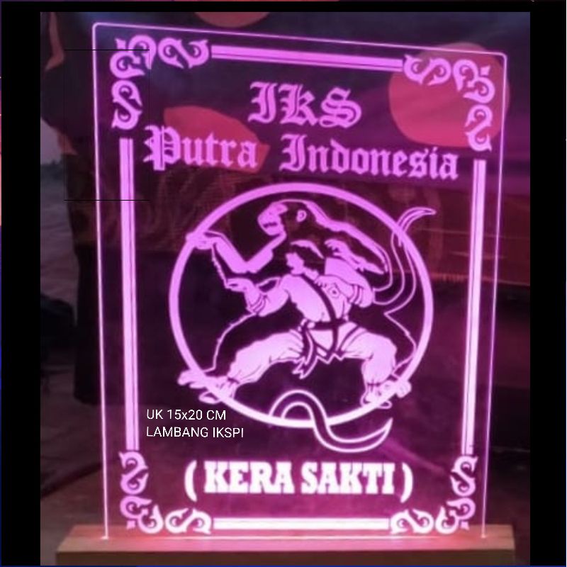 Jual Lambang IKSPI Lampu Acrylic 3D LED 15x20cm logo IKSPI IKSPI kera ...