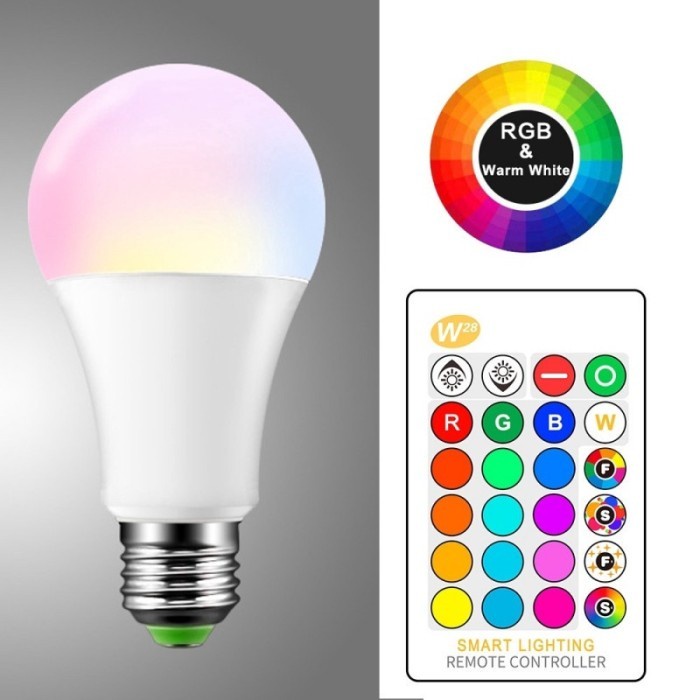 Jual ( FAS ) Lampu Bohlam LED RGB + Remote Warna Warni 7W E27 SNI ...